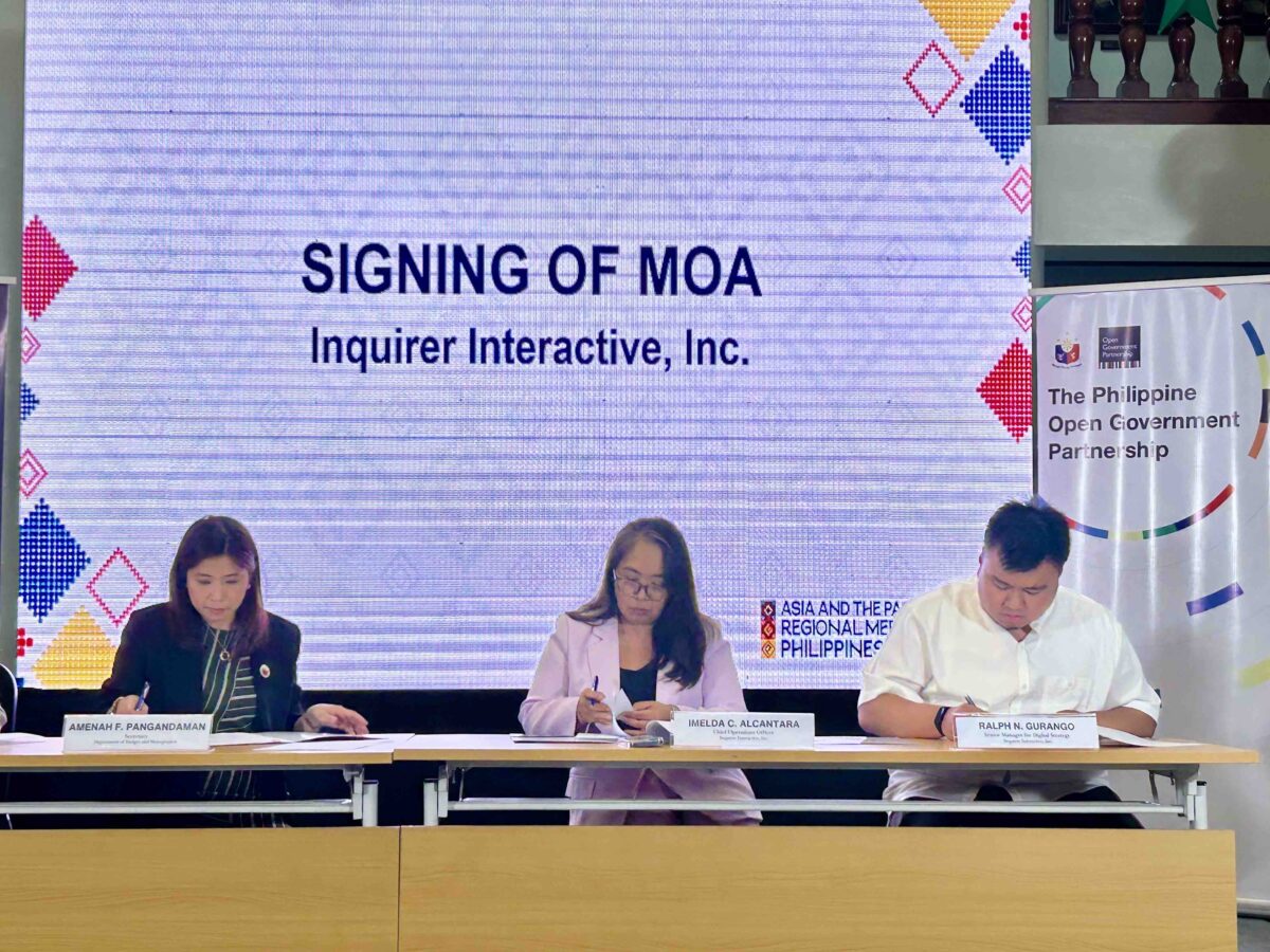 Inquirer Interactive, DBM sign partnership for OGP-OPRM