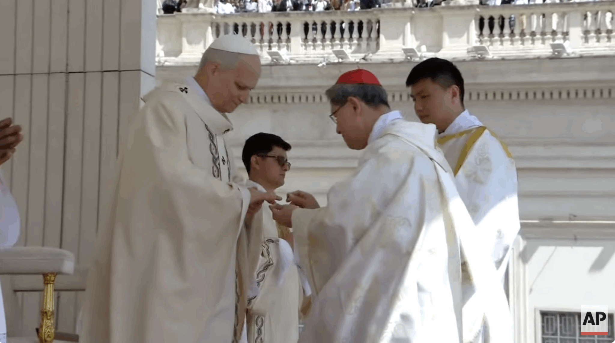 Cardinal Tagle places symbolic Fisherman's Ring on Pope Leo XIV