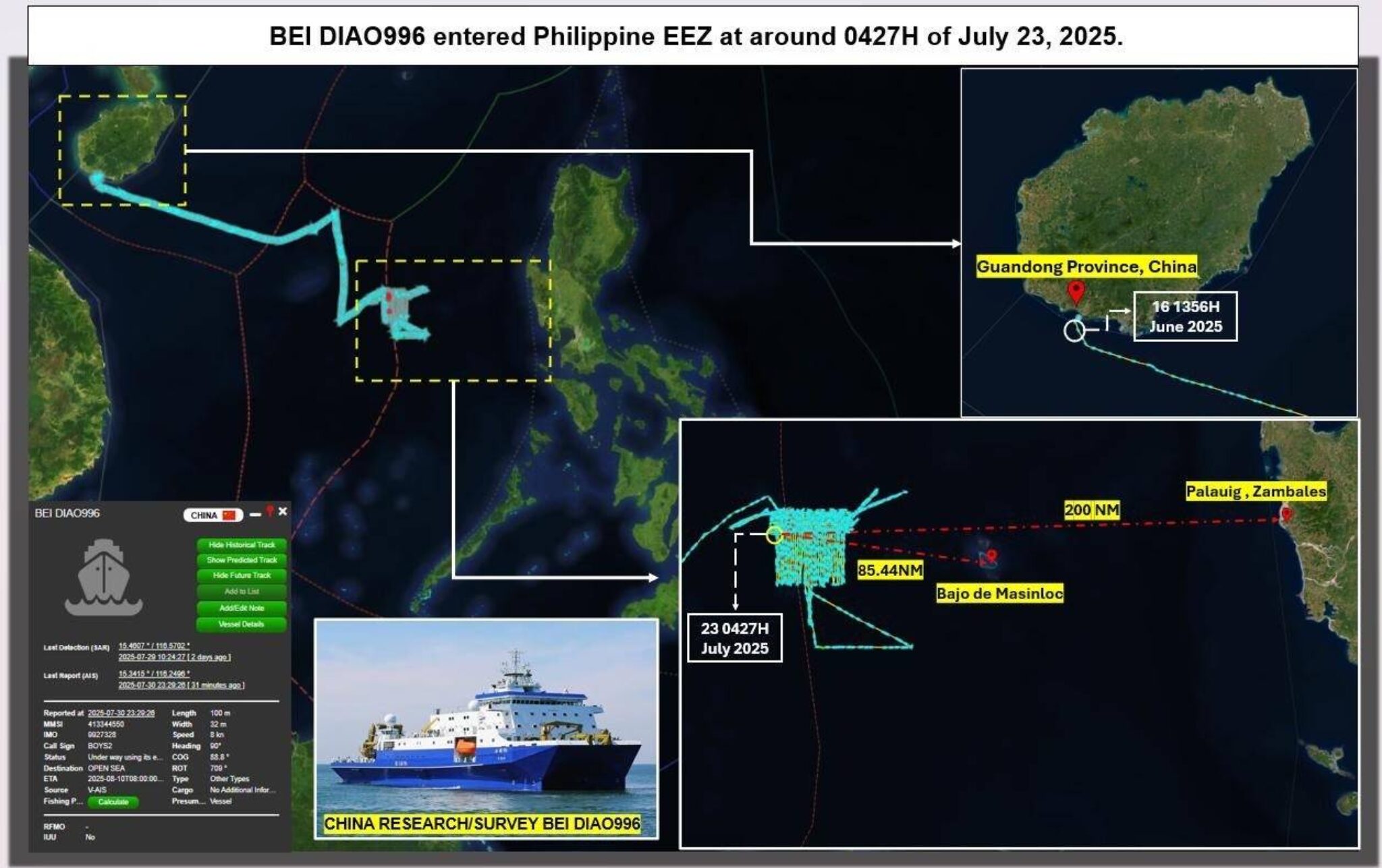 Coast Guard spots 3 Chinese research vessels in PH waters