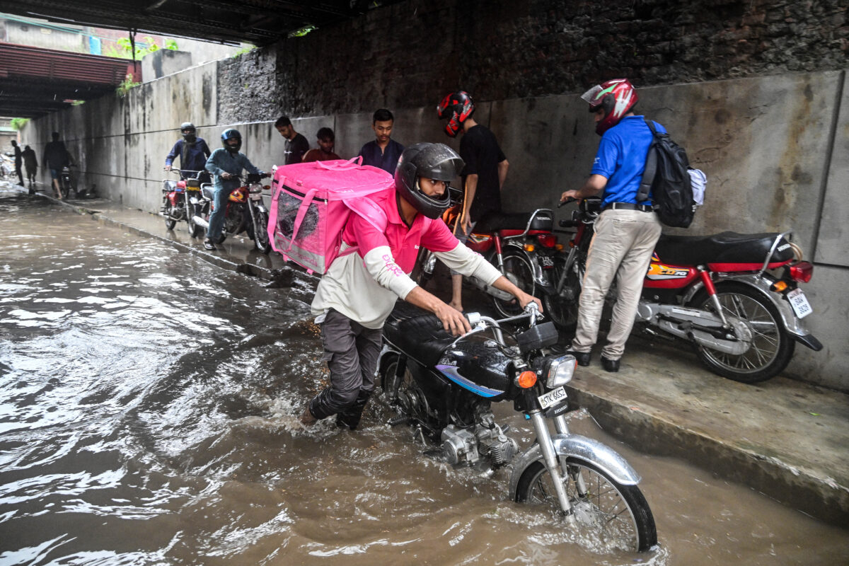 During Pakistan's monsoon, no pause for food delivery riders