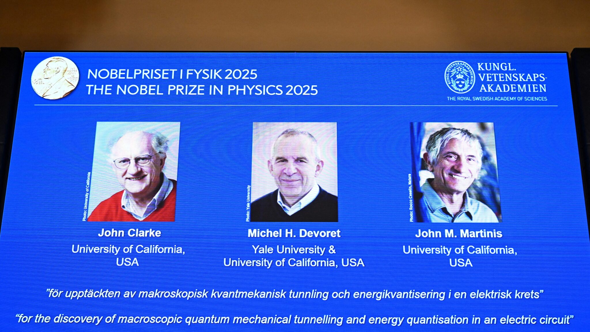 Trio wins physics Nobel for quantum mechanical tunneling