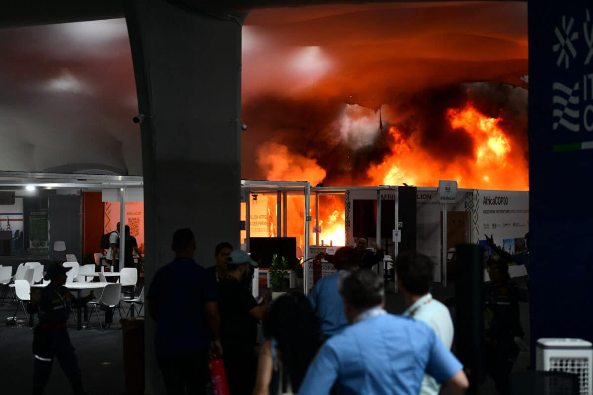 Fire forces evacuation at UN climate talks